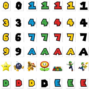 Mario Alphabet, Mario Font, Mario PNG Clipart, Mario Numbers Letters ...