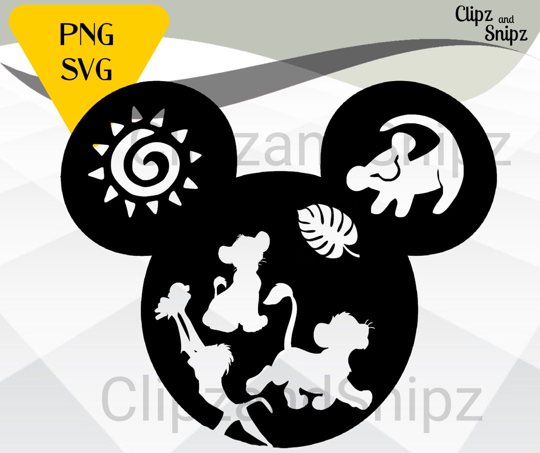 Lion King SVG and PNG Clipart Mickey Instant Digital Download Simba ...