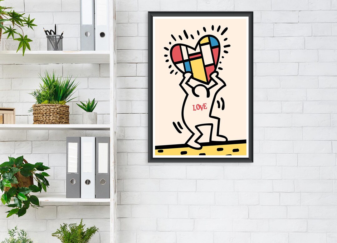Keith Haring 'square Heart' Fine Art Poster Prints - Etsy