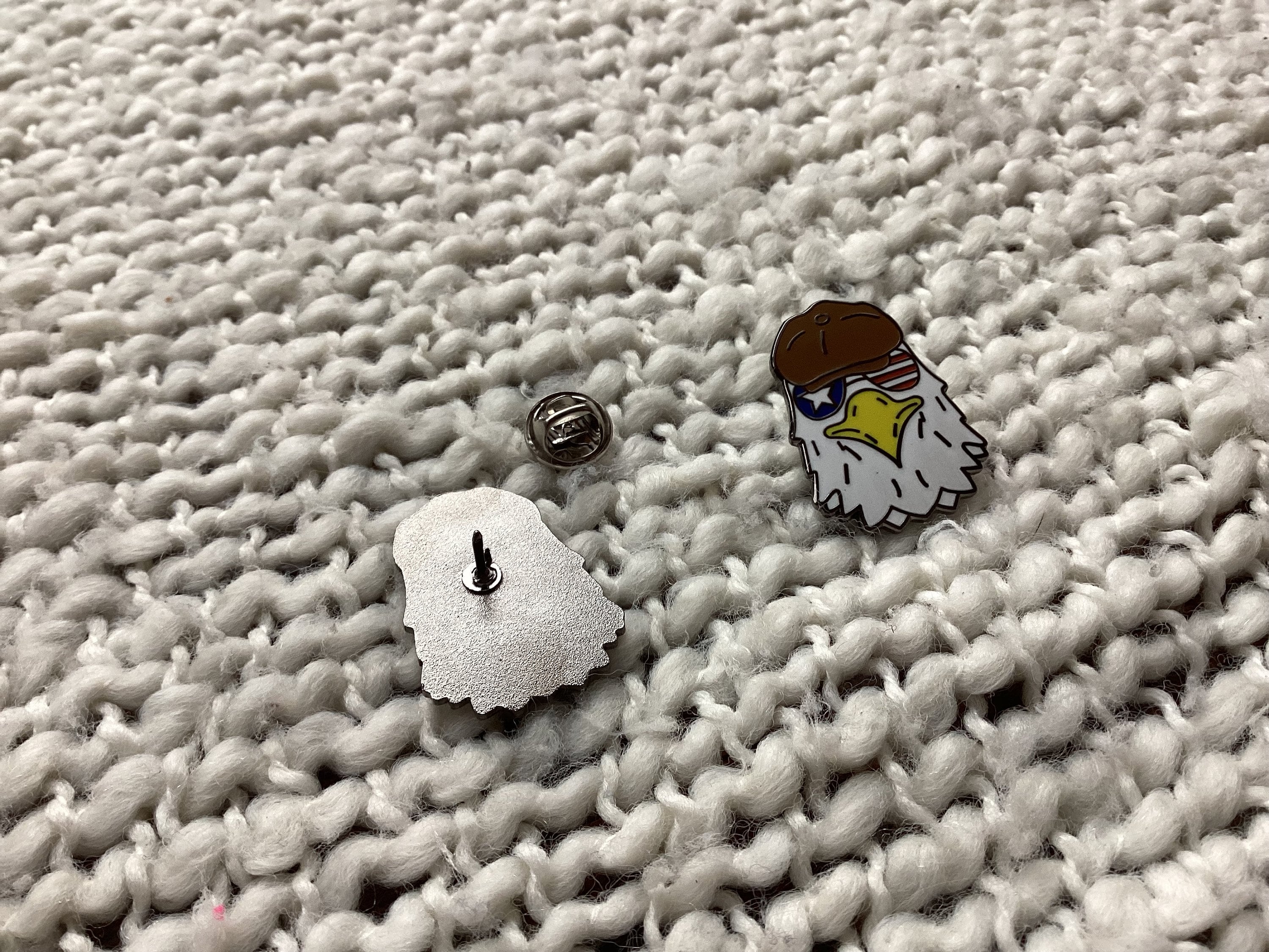 Patriotic Eagle Scally Cap Enamel Pin - Etsy