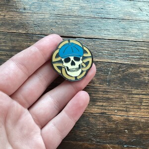 Skull Scally Cap Enamel Pin - Etsy