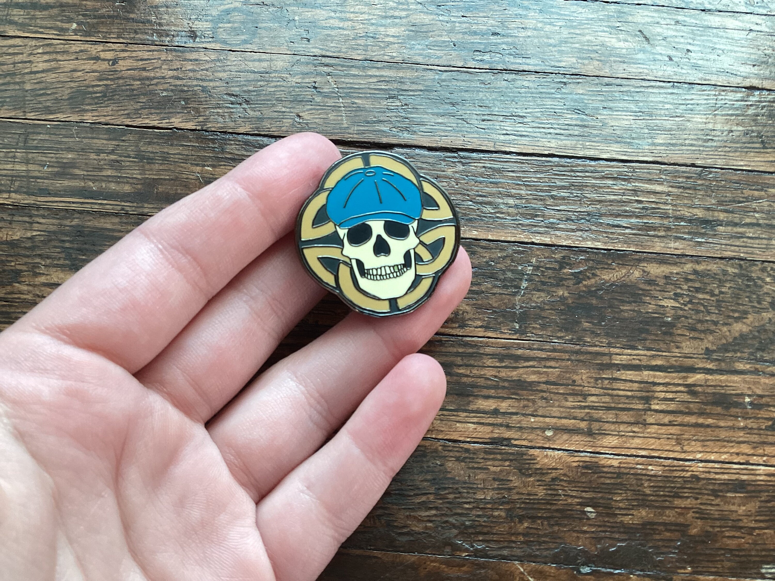 Skull Scally Cap Enamel Pin - Etsy