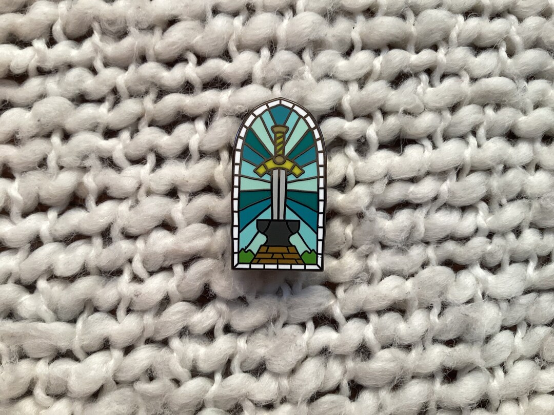 Sword in Anvil Stained Glass Enamel Pin - Etsy