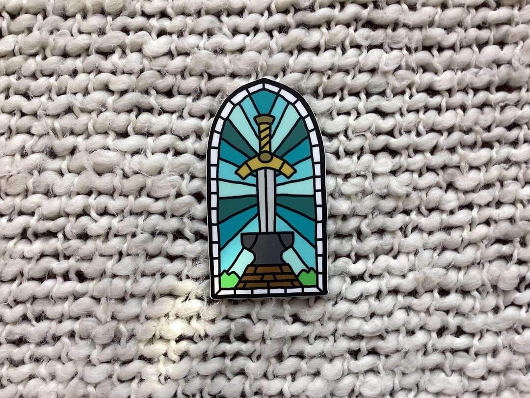 Sword in Anvil Stained Glass Vinyl Sticker - Etsy