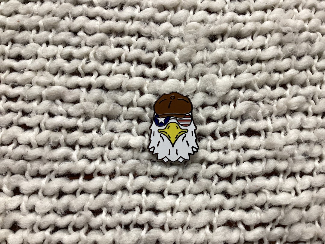 Patriotic Eagle Scally Cap Enamel Pin - Etsy