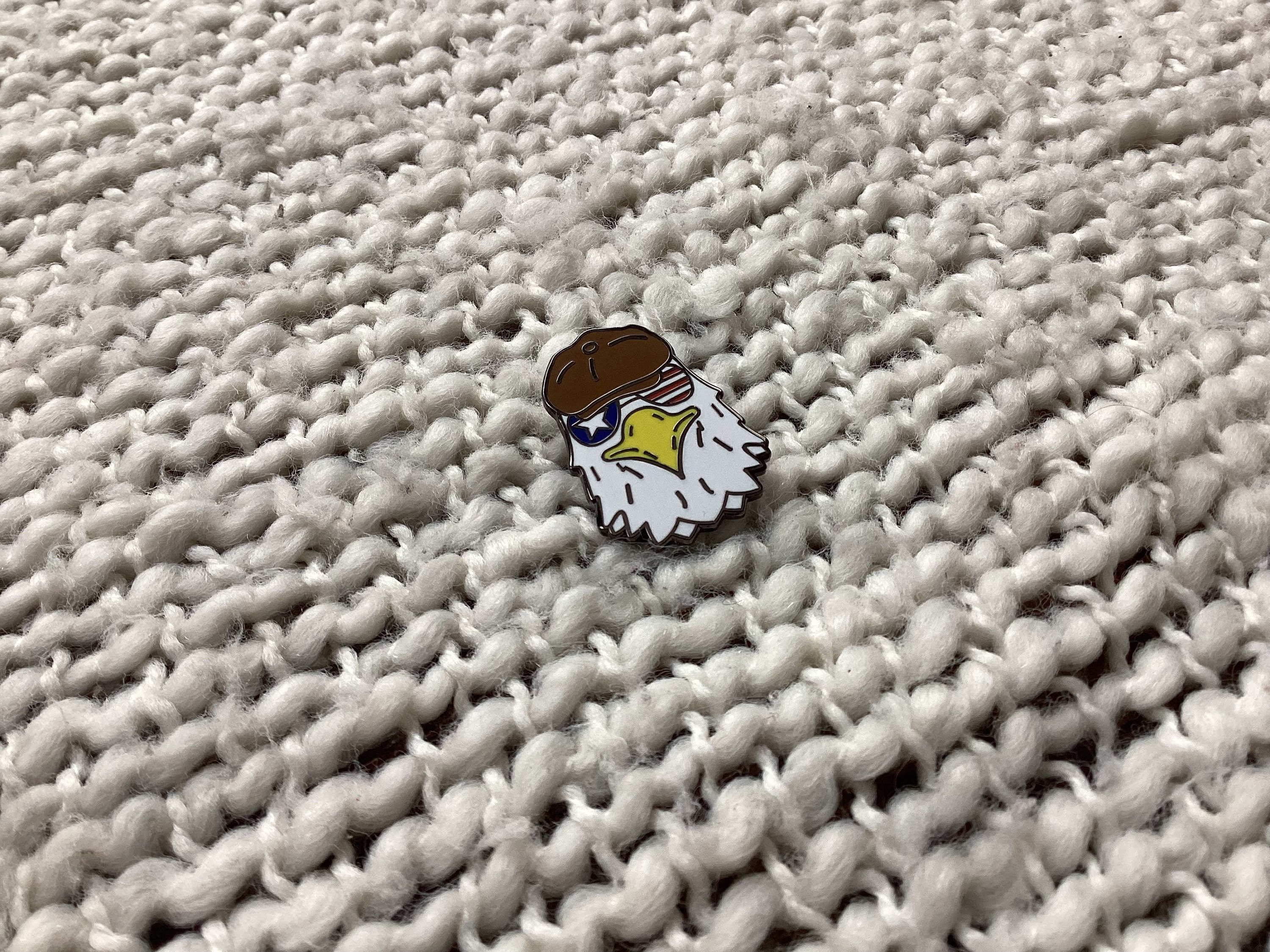 Patriotic Eagle Scally Cap Enamel Pin - Etsy