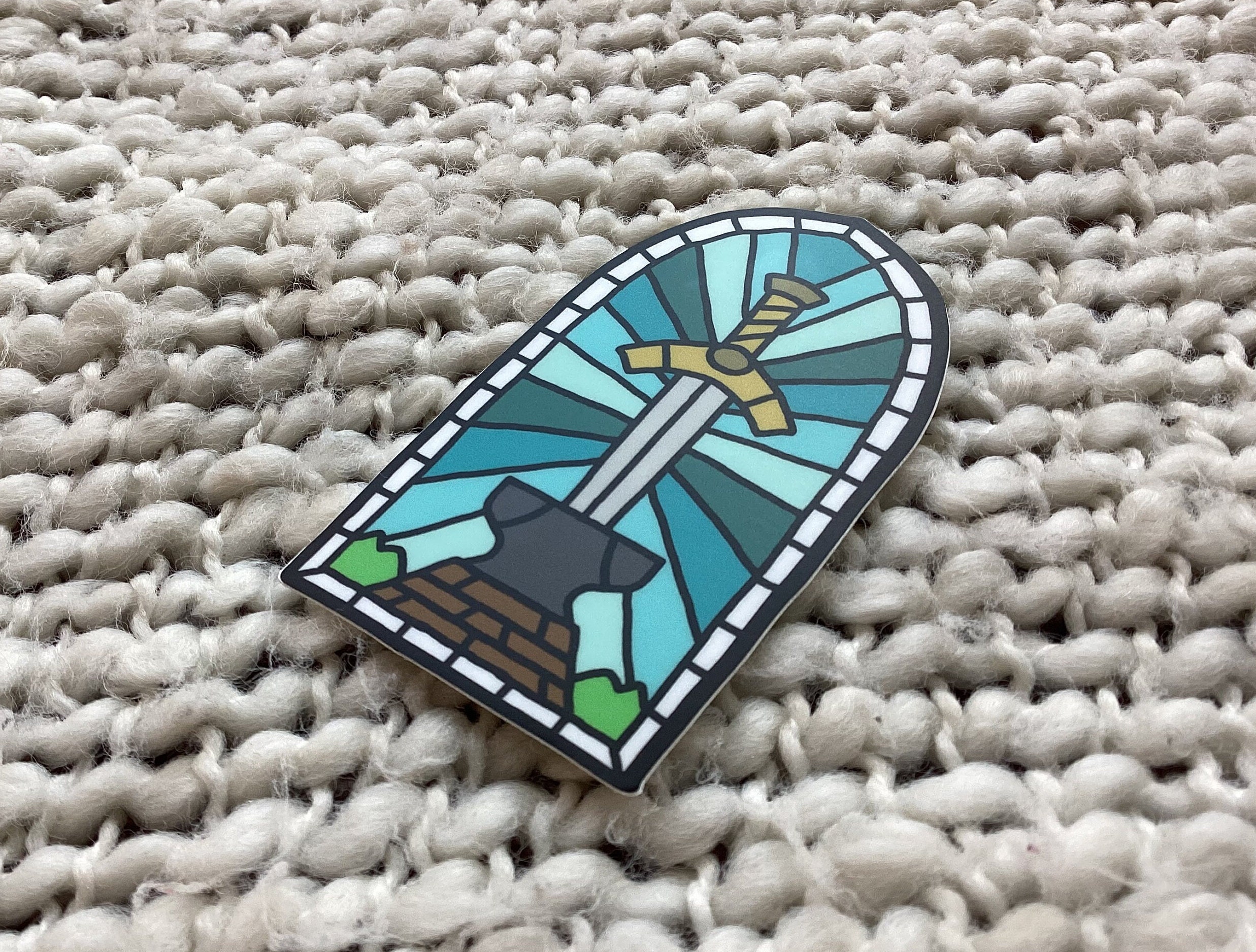Sword in Anvil Stained Glass Vinyl Sticker - Etsy