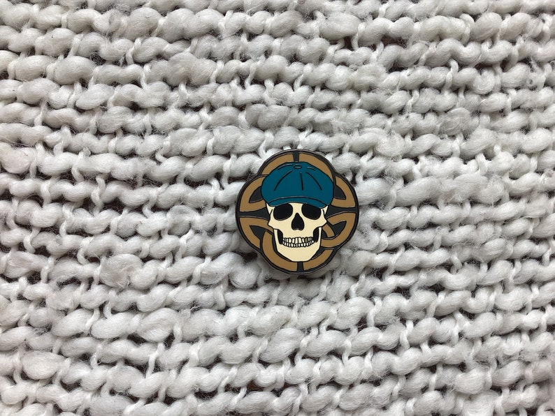 Skull Scally Cap Enamel Pin - Etsy