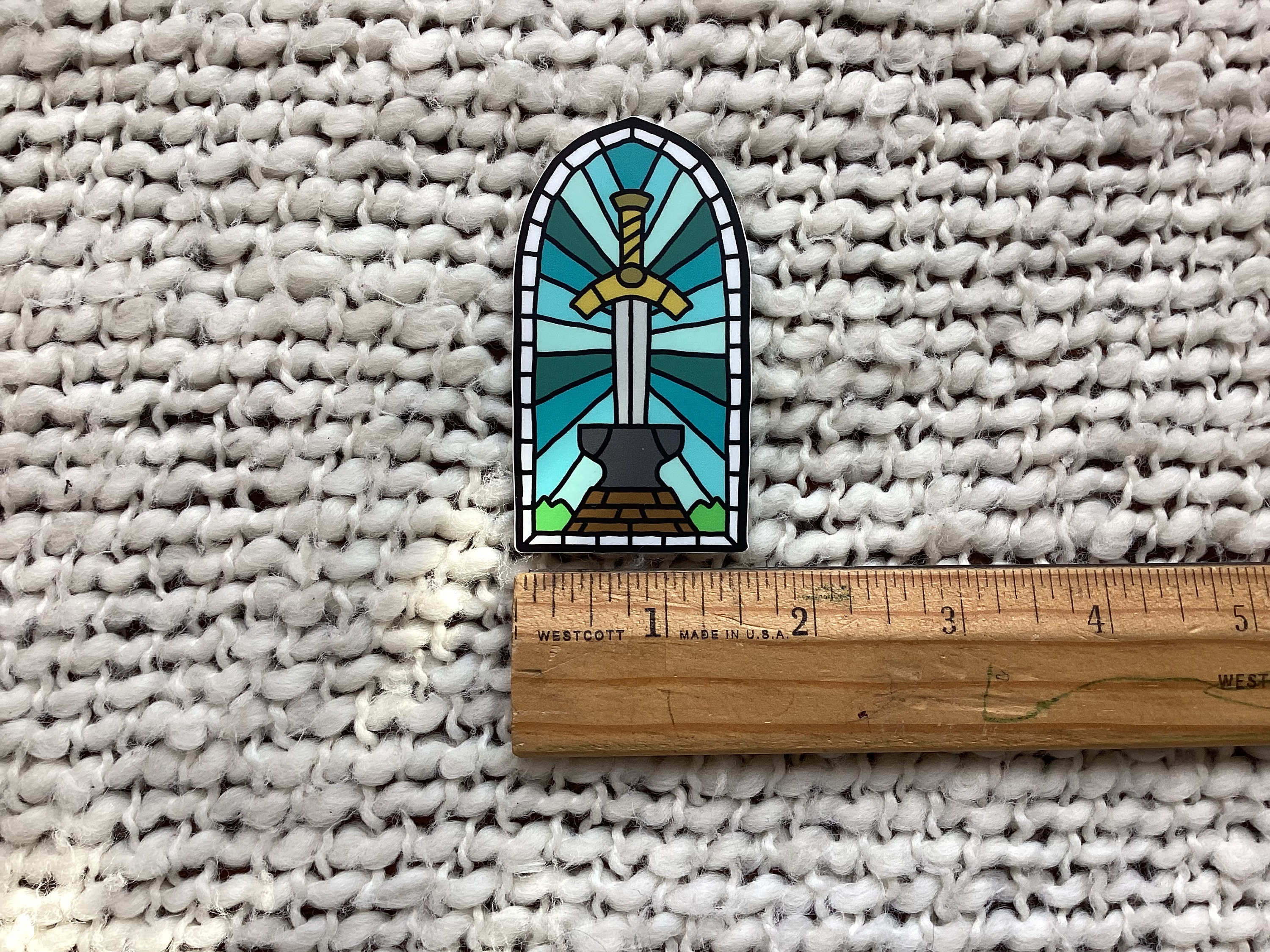 Sword in Anvil Stained Glass Vinyl Sticker - Etsy