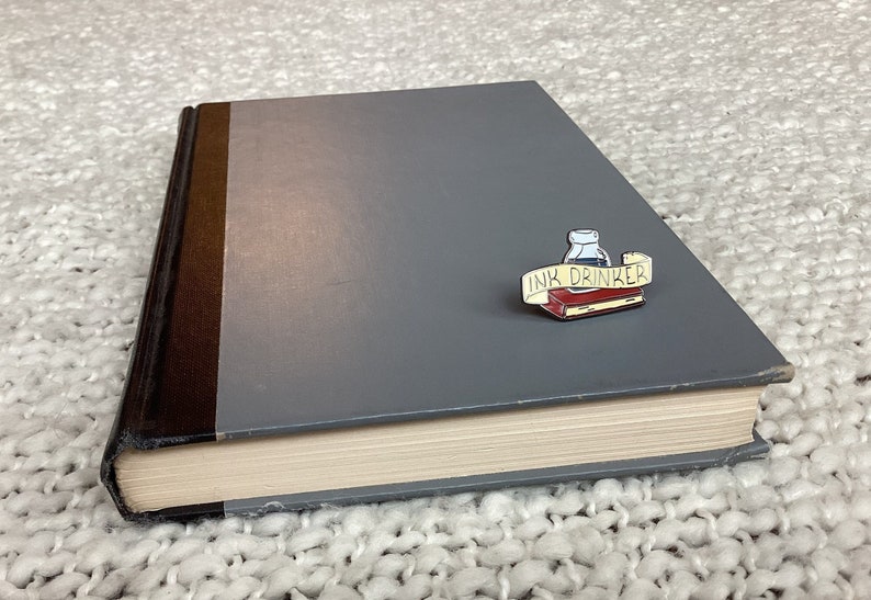 Ink Drinker Book Lover Enamel Pin - Etsy