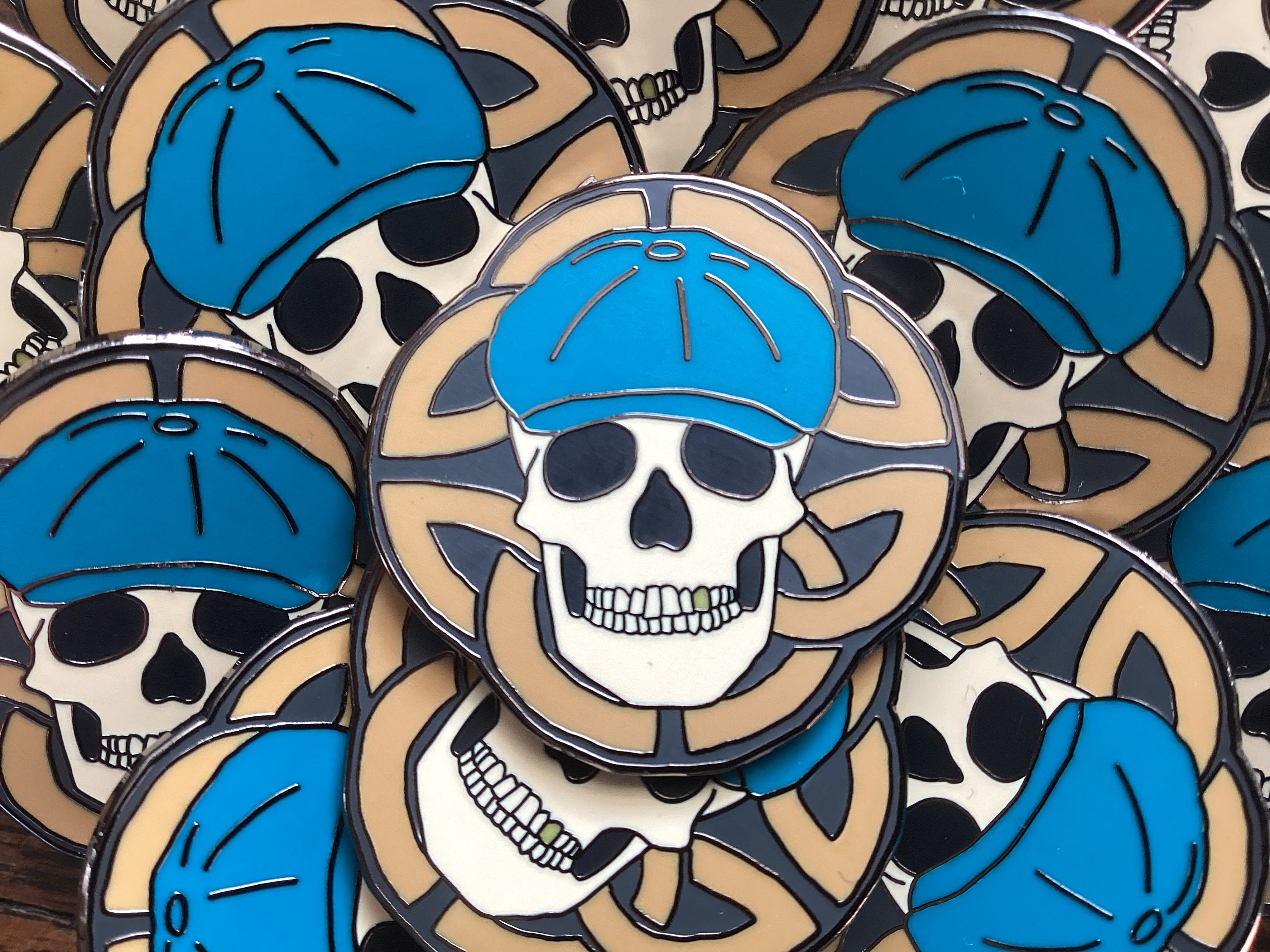 Skull Scally Cap Enamel Pin - Etsy