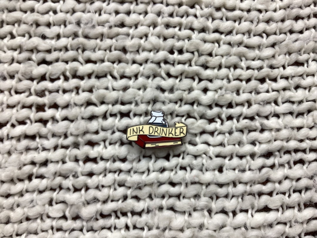 Ink Drinker Book Lover Enamel Pin - Etsy