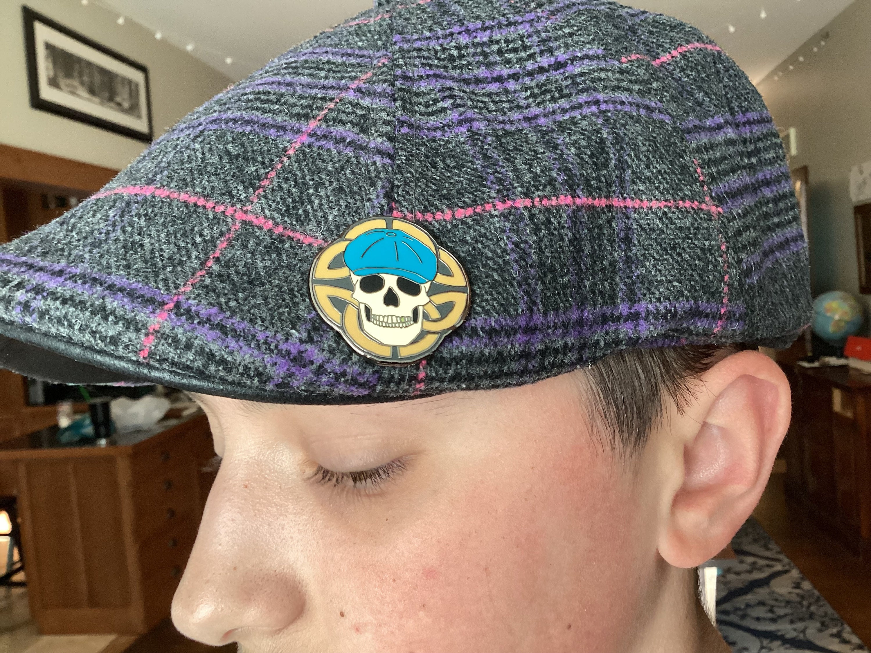 Skull Scally Cap Enamel Pin - Etsy