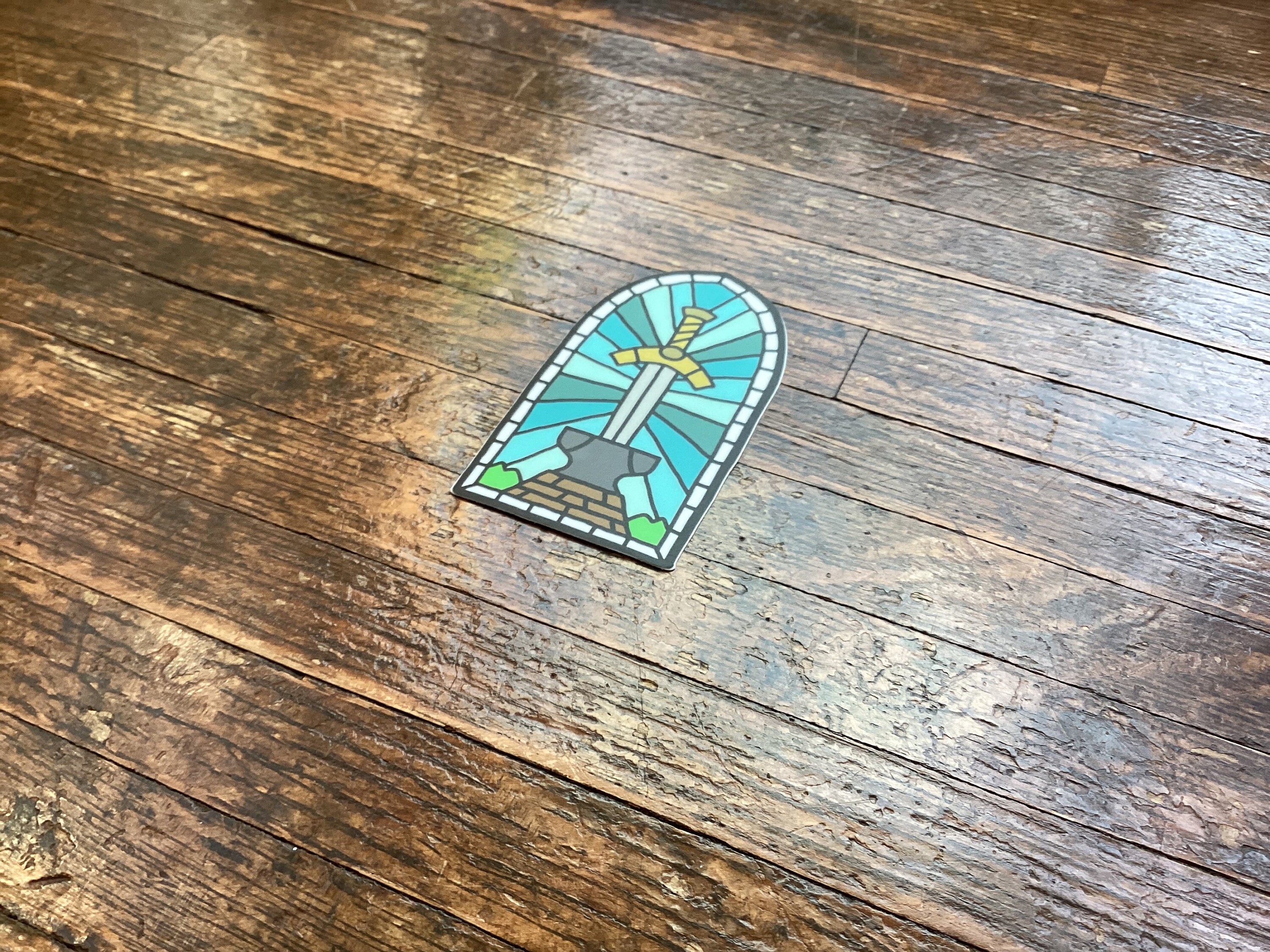 Sword in Anvil Stained Glass Vinyl Sticker - Etsy