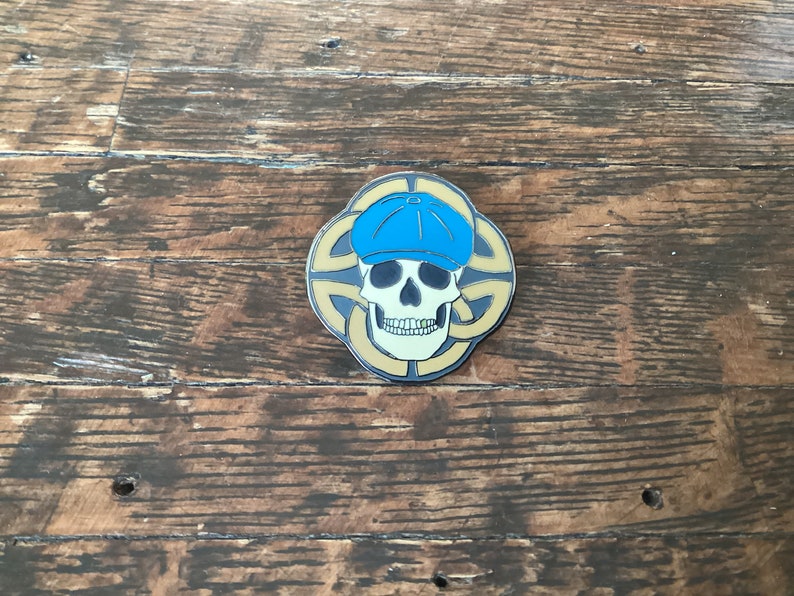 Skull Scally Cap Enamel Pin - Etsy