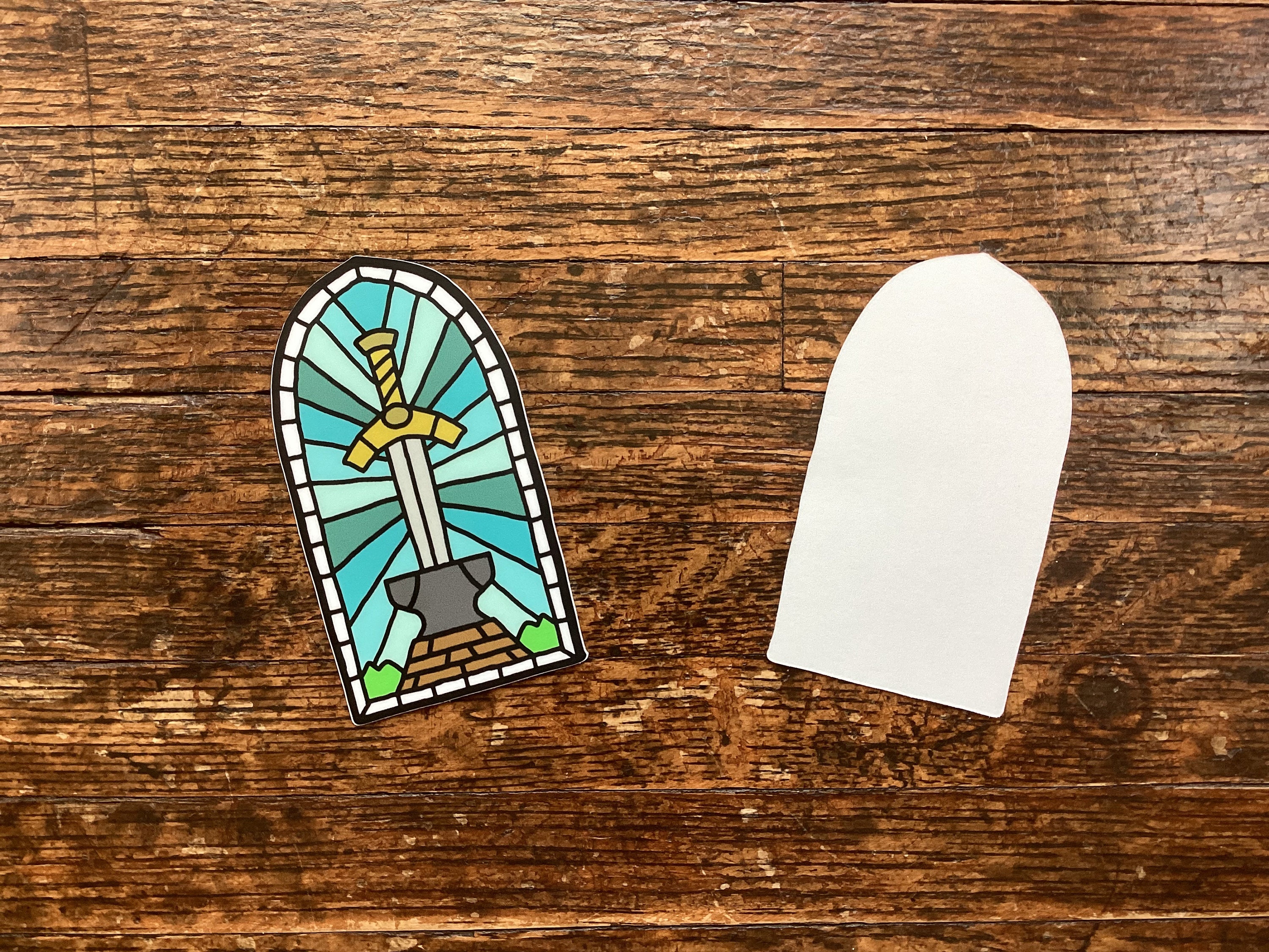 Sword in Anvil Stained Glass Vinyl Sticker - Etsy