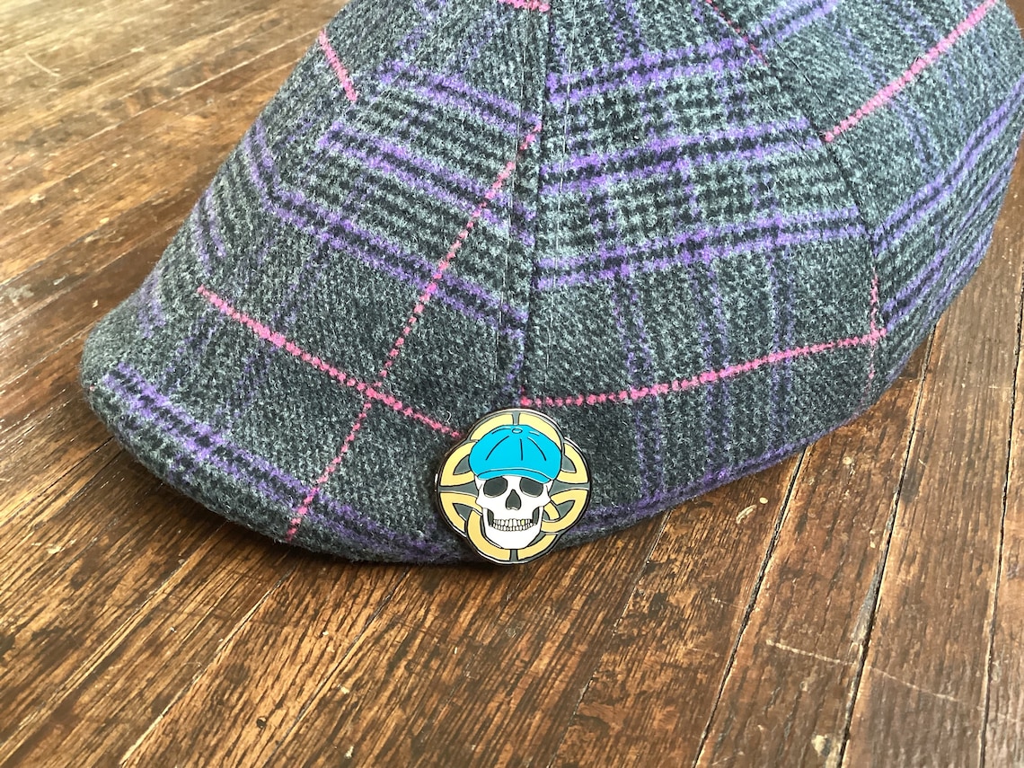 Skull Scally Cap Enamel Pin - Etsy