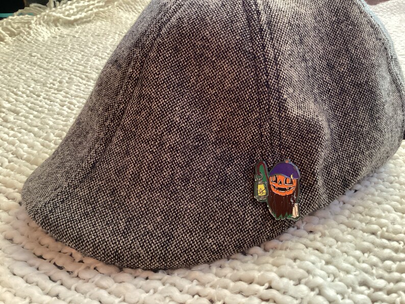 Halloween Scally Cap Pumpkin Enamel Pin - Etsy