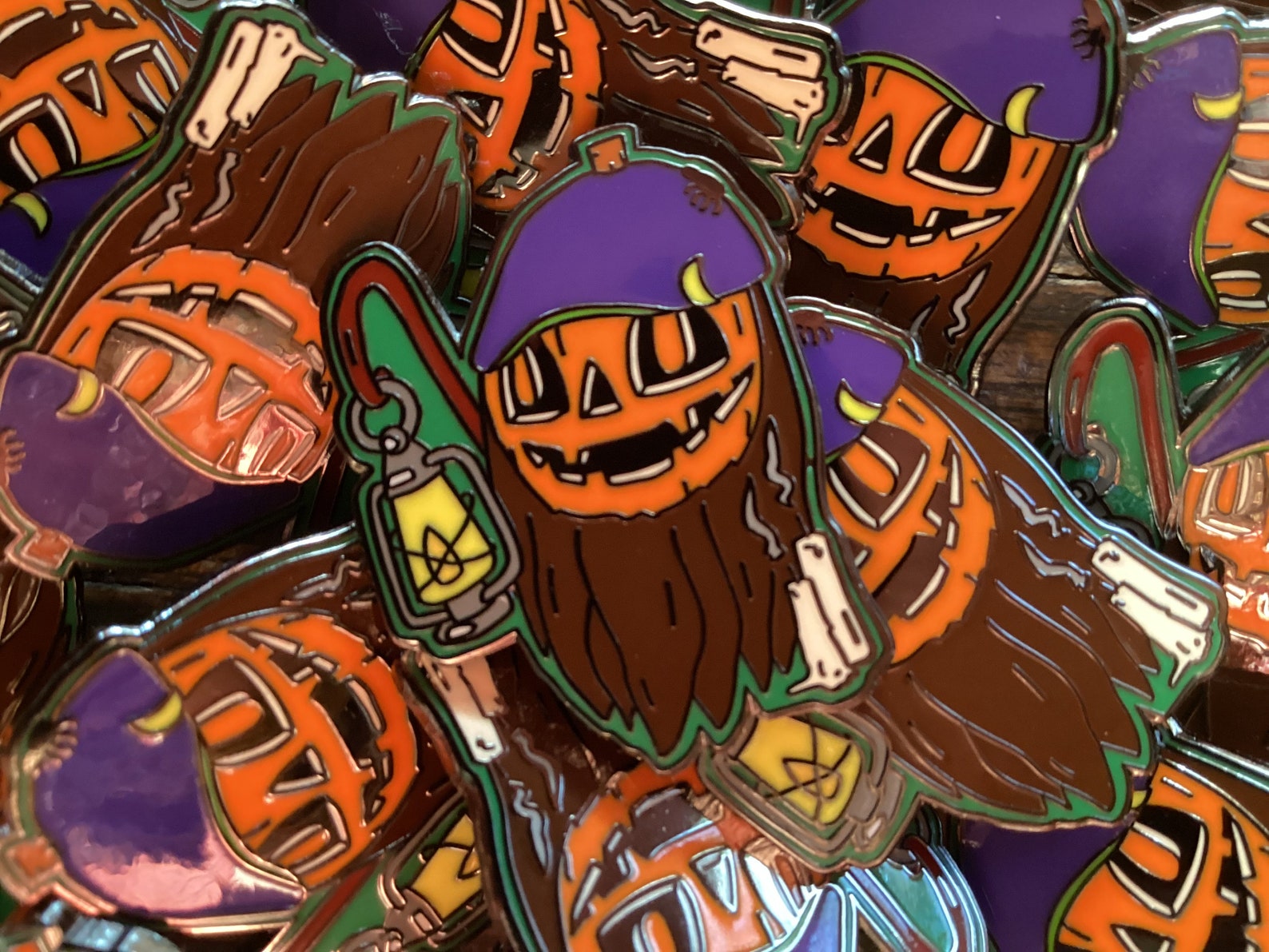 Halloween Scally Cap Pumpkin Enamel Pin - Etsy