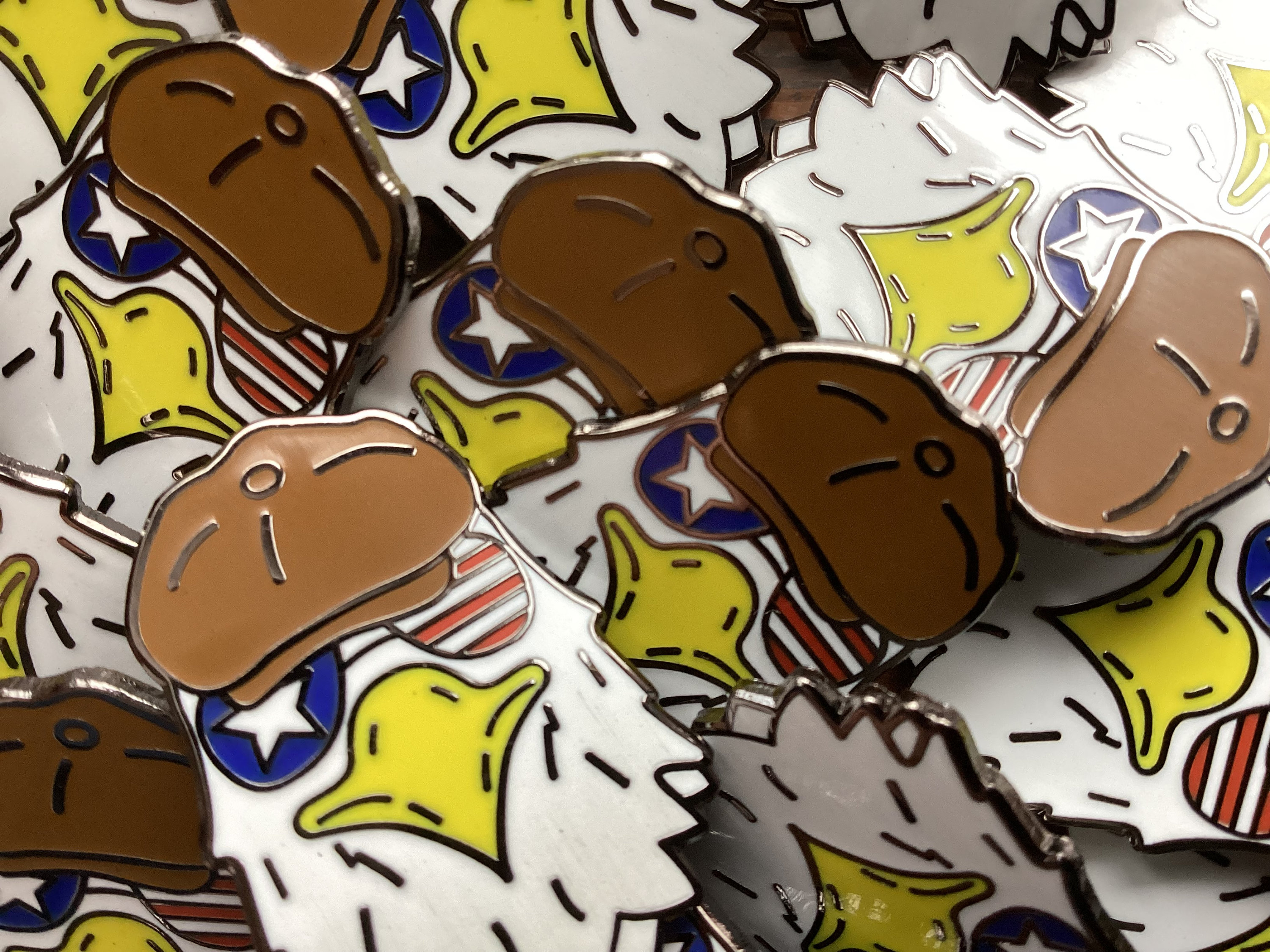 Patriotic Eagle Scally Cap Enamel Pin - Etsy