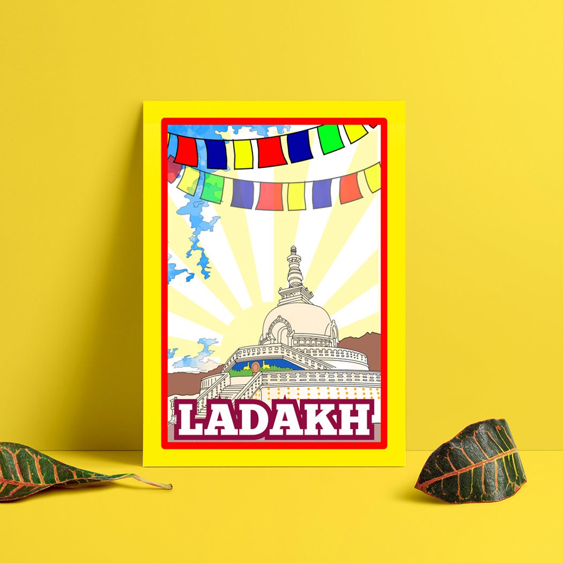 Ladakh Poster Postcard Illustration India States Art - Etsy