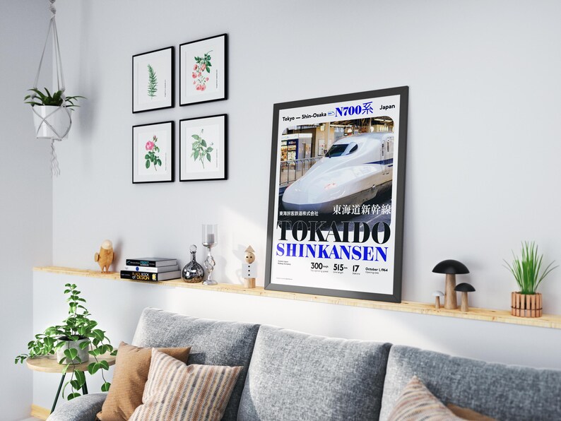 Tokaido Shinkansen, N700A, Japan High Speed Rail, Printed Poster (frame ...