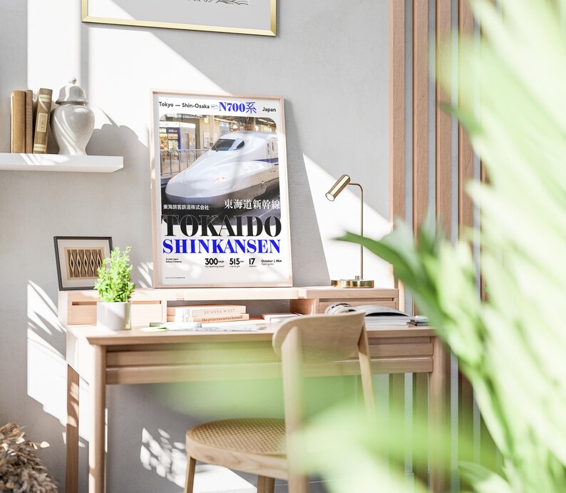 Tokaido Shinkansen, N700A, Japan High Speed Rail, Printed Poster (frame ...