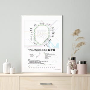 Tokyo Yamanote Line Map Digital Download | Japan Subway Transit Art ...