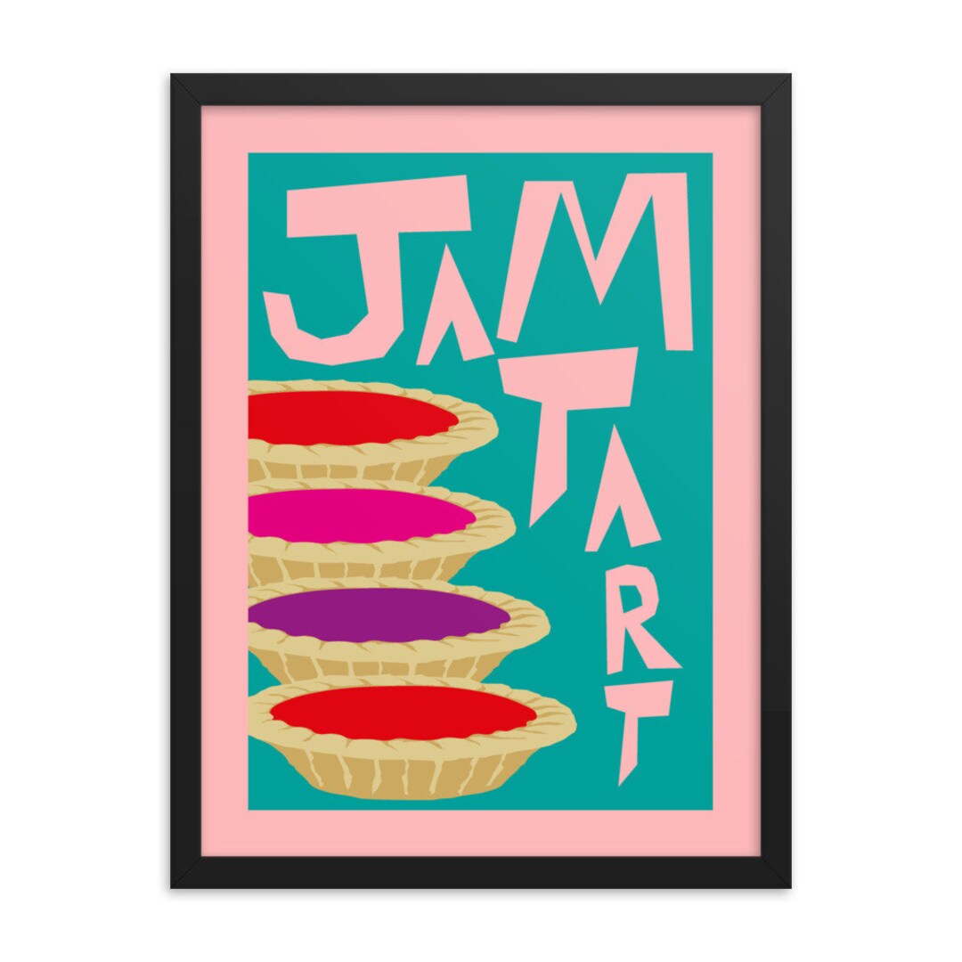 Jam Tart Poster, Cake Abstract Art Print, Kitchen Wall Art, Kitchen ...