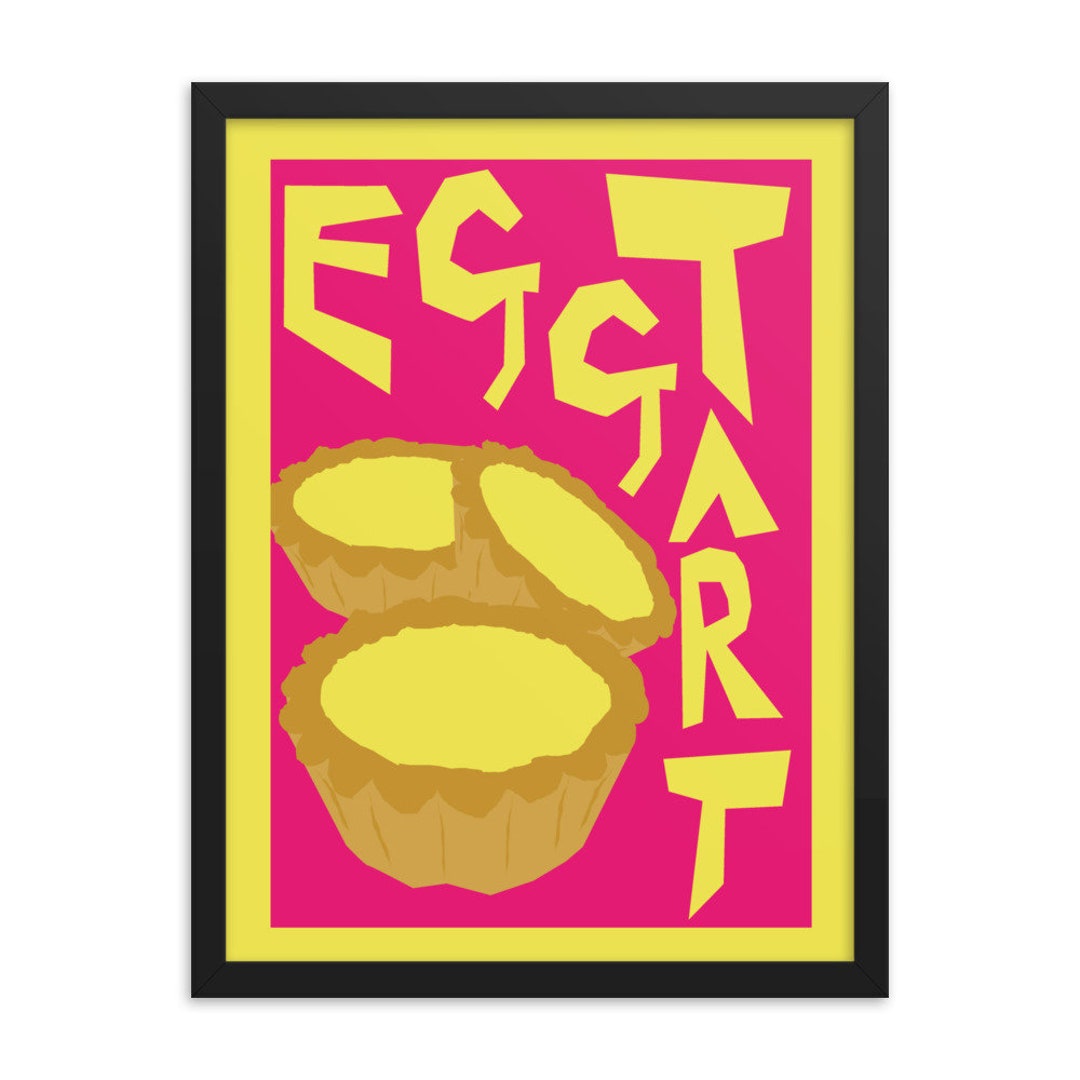 Egg Tart Poster, Cake Abstract Art Print, Kitchen Wall Art, Kitchen ...
