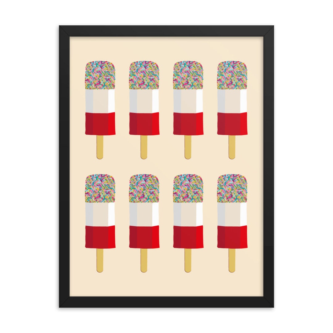 Ice Cream Art Print, Ice Lolly Poster, Abstract, Retro, Kitchen Wall ...