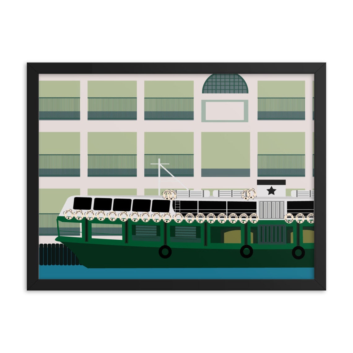 Hong Kong Poster, Star Ferry Art Print, Travel Wall Art, Digital Art ...