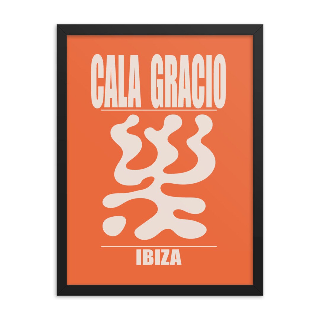 Ibiza Poster, Travel Art Print, Cala Gracio, Wall Art, Digital Art ...
