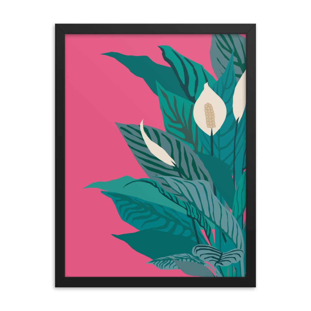 Peace Lily Poster, Houseplant, Art Print, Botanicals, Wall Art ...