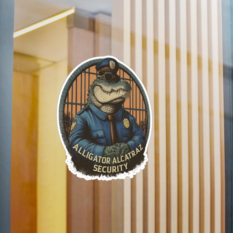 Alligator Alcatraz Sticker: Funny Prison Break Gator Decal - Etsy