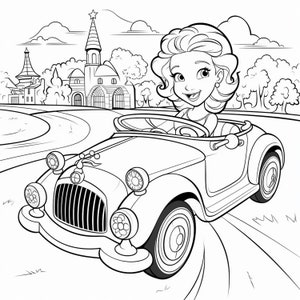 Princess Coloring Pages: Black and White Theme (PDF Digital Download ...