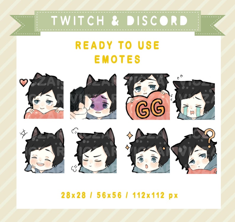 Sleepy Cat Boy / Twitch Emotes/ Discord Emoji/ Youtube/ Streaming ...