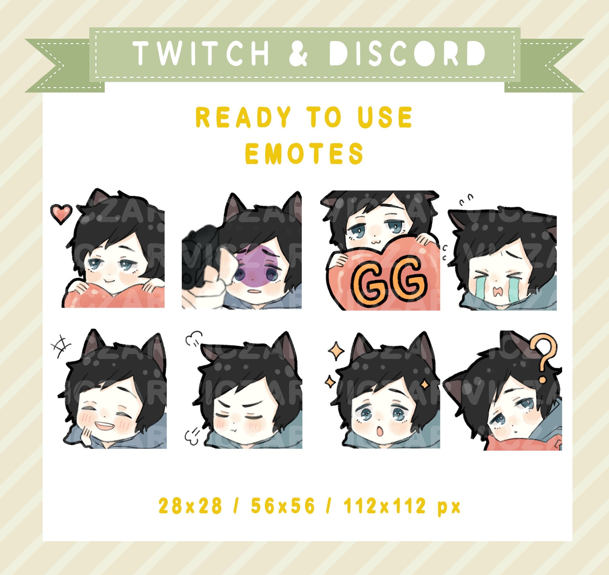 Sleepy Cat Boy / Twitch Emotes/ Discord Emoji/ Youtube/ - Etsy