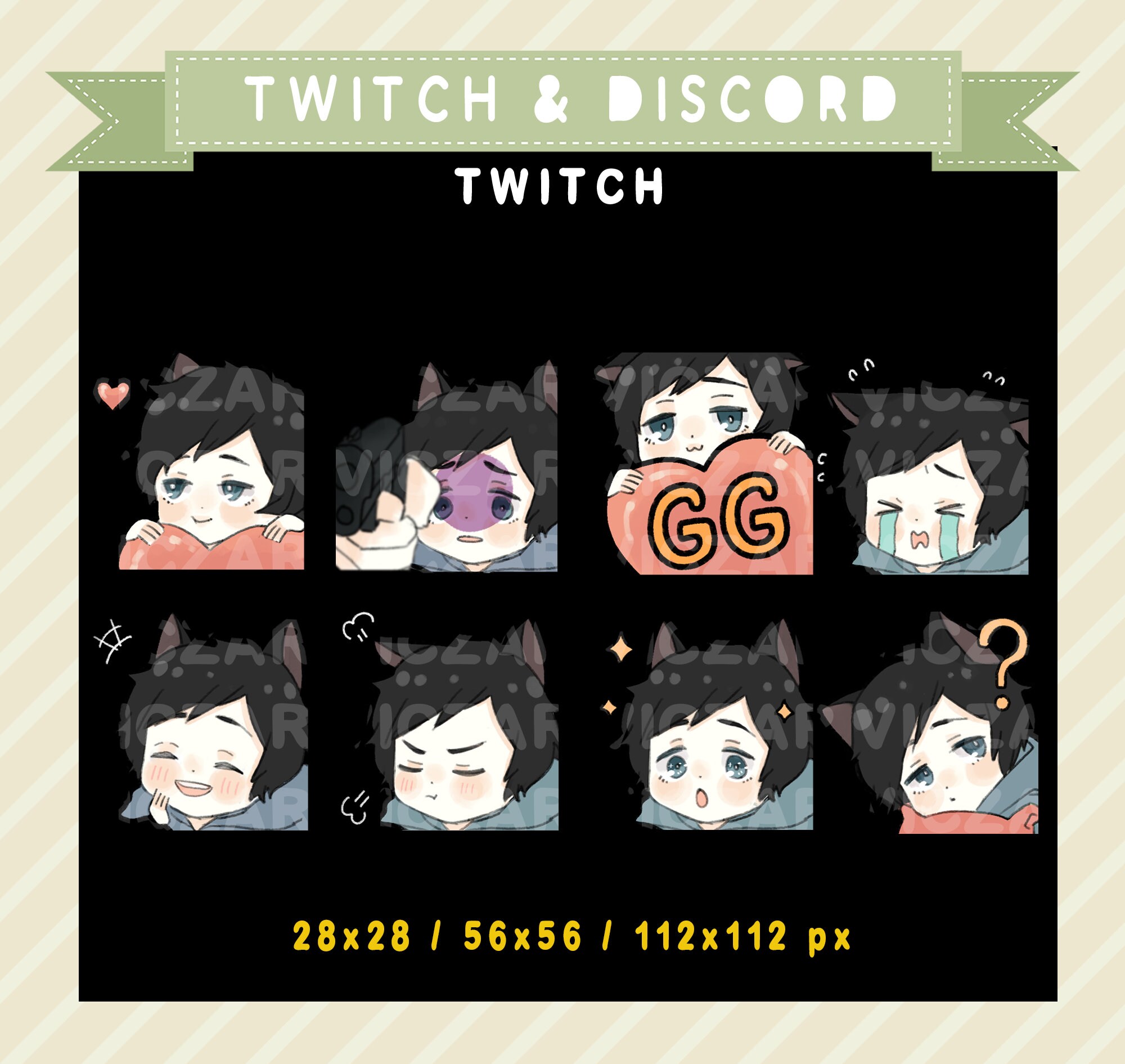 Sleepy Cat Boy / Twitch Emotes/ Discord Emoji/ Youtube/ - Etsy