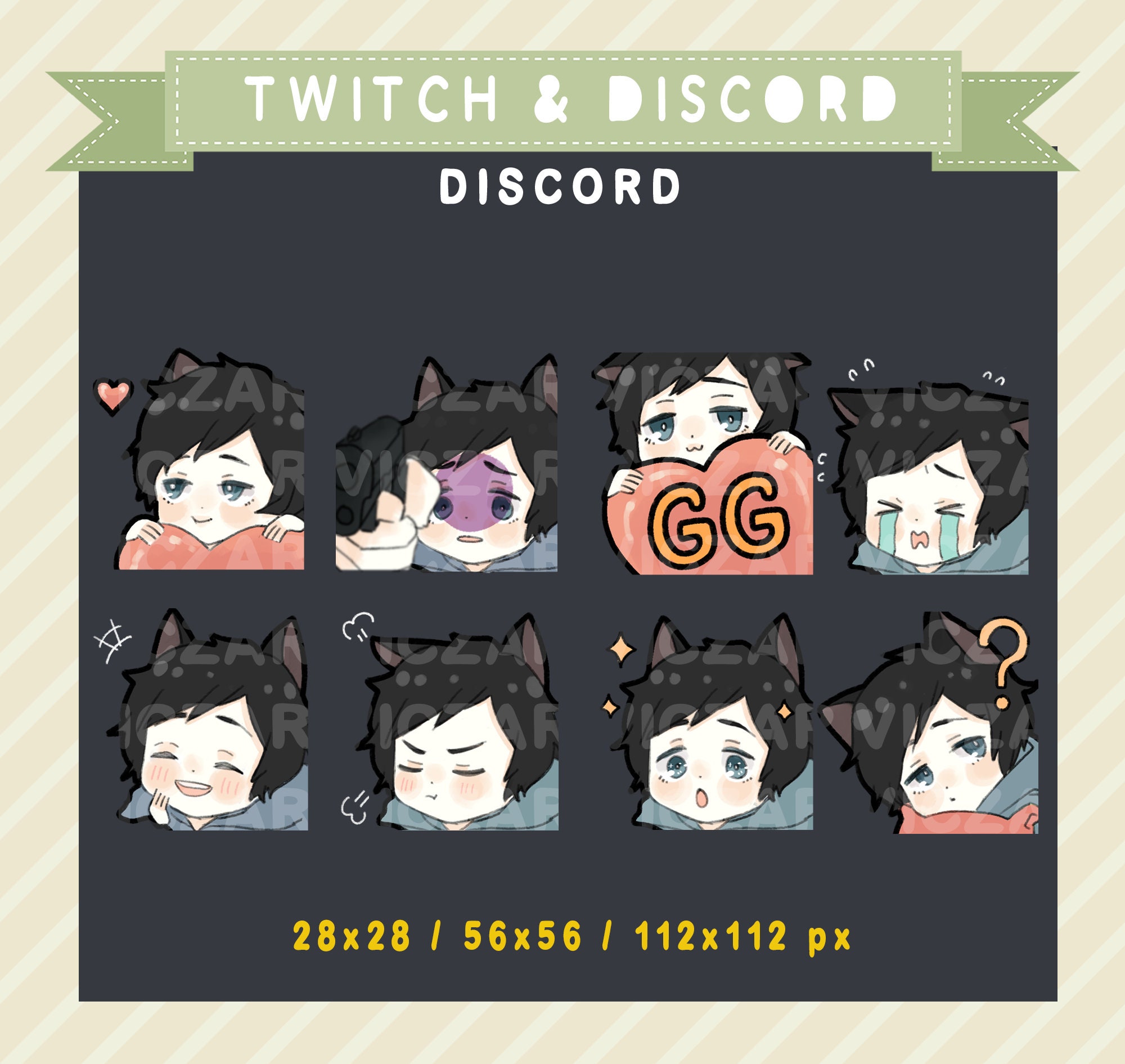 Sleepy Cat Boy / Twitch Emotes/ Discord Emoji/ Youtube/ - Etsy