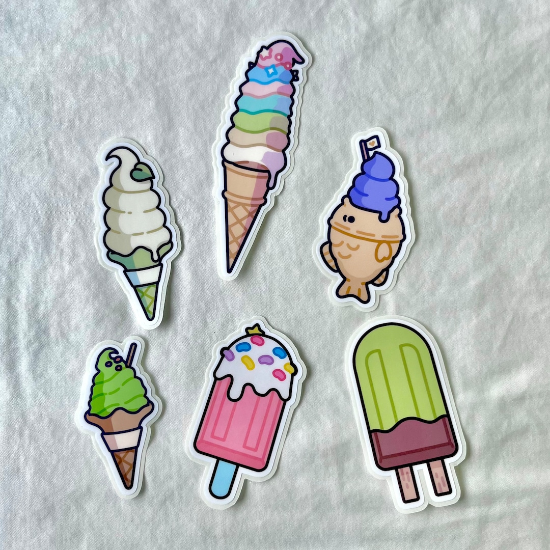 Kawaii Ice Cream Stickers Pack - Etsy
