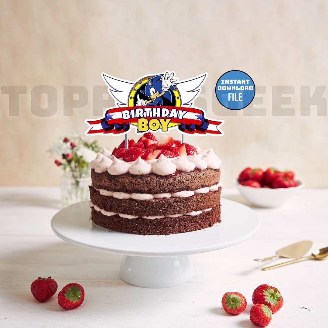 SONIC the HEDGEHOG Kids Birthday Boy Party Cake Topper Party Decor ...