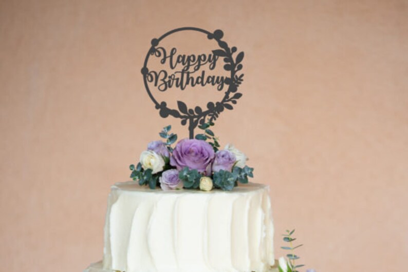 Customizable Digital Birthday Cake Topper for Laser Cutting - Etsy
