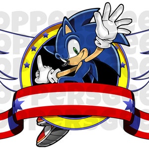 Sonic Iron On Transfer - Archivo digital de alta resolución de 8,5x11 ...