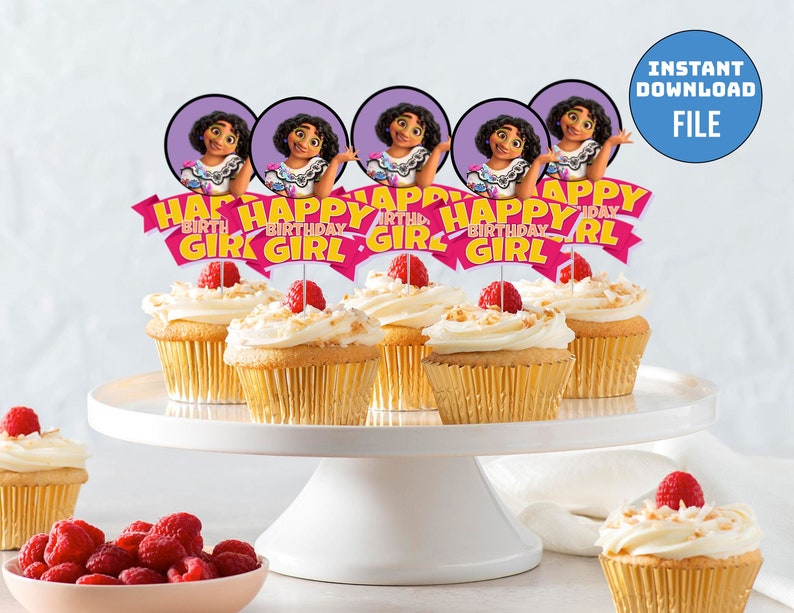 Mirabel Encanto Birthday Cupcake Cake Toppers, Digital Download ...