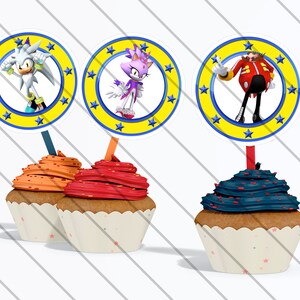 DIY Sonic the Hedgehog Party Favors – Cupcake Toppers, Tags, and ...