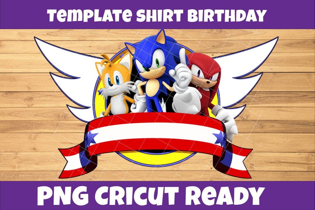 Sonic Hedgehog Family Birthday Shirt Set - Digital PNG Template for ...