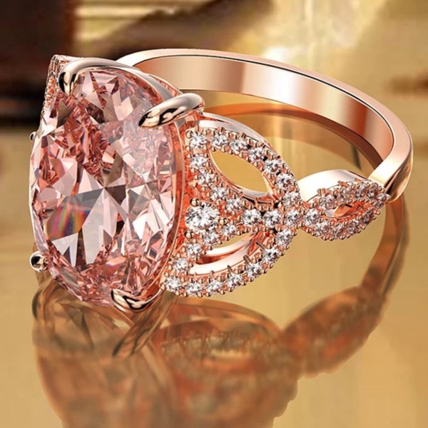 Pink Lab Created Ring - Etsy