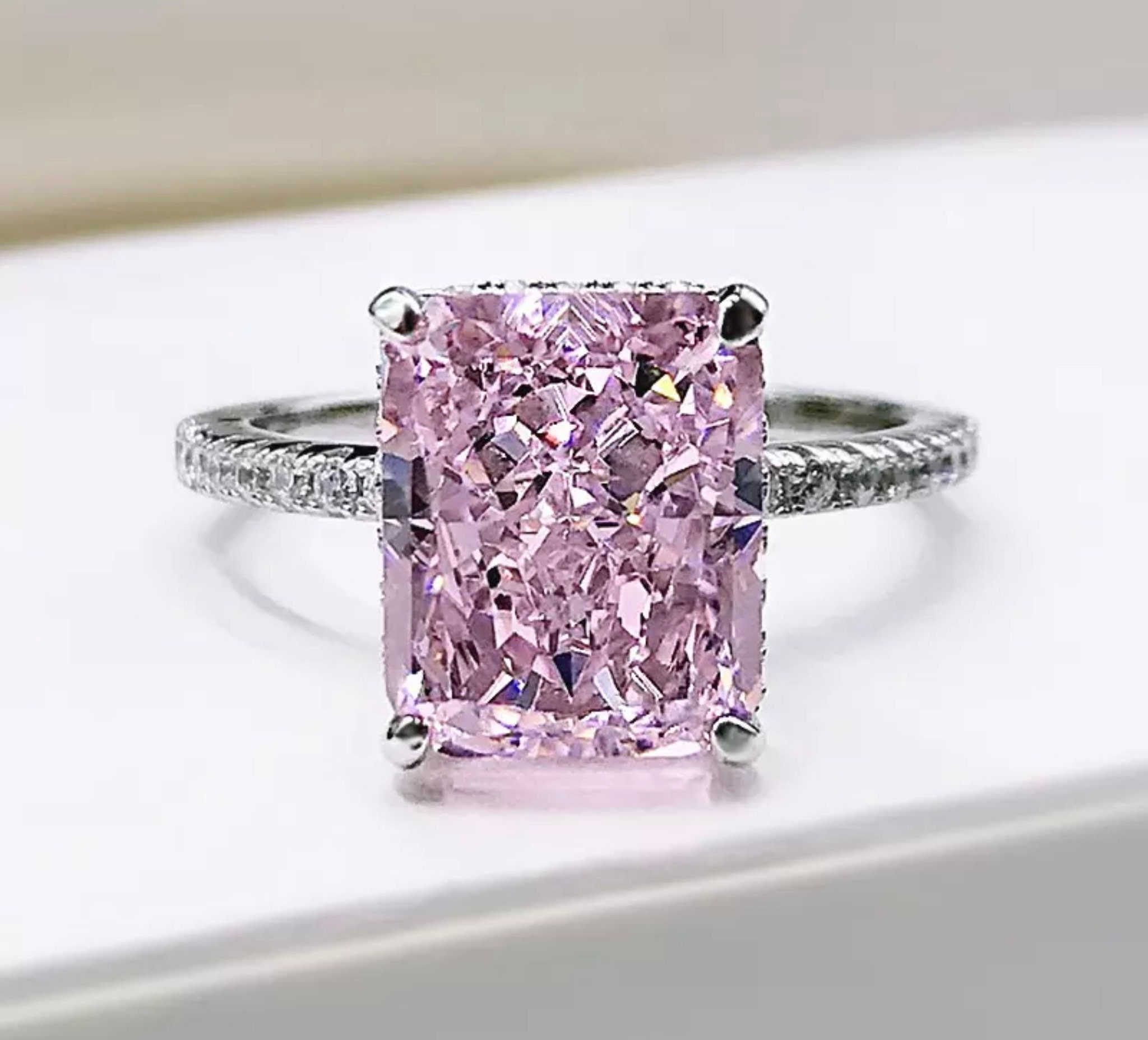 Pink Diamond Ring Pink Lab Grown Diamond Ring Pink Diamond - Etsy