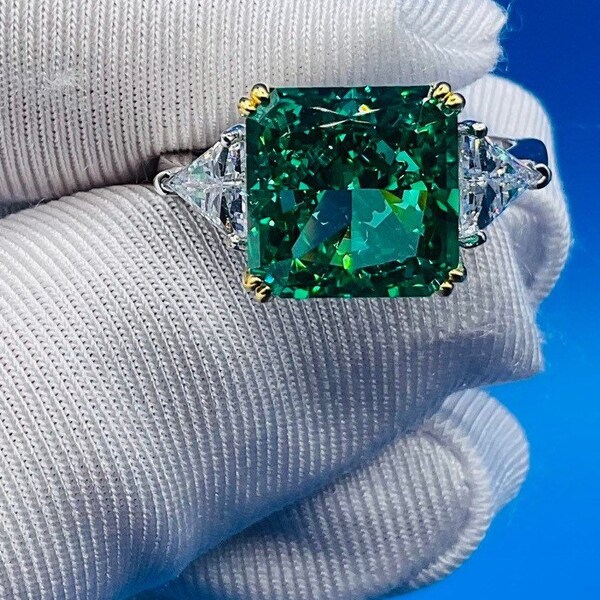 Lab Created Emerald Ring - Etsy